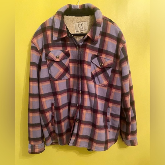 Sage | Jackets & Coats | Sage Collective Womens Flannel Jacket Sherpa ...